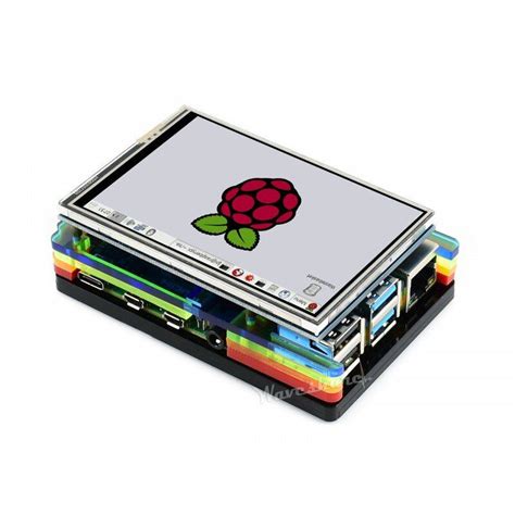Купити Корпус для Raspberry Pi 4 Model B Case Acrylic Rainbow With Fan