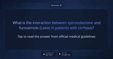 What Is The Interaction Between Spironolactone And Furosemide Lasix In Patients With Cirrhosis