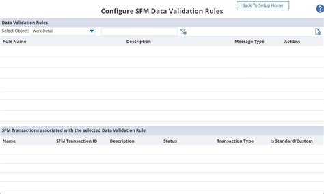 Sfm Data Validation Rules