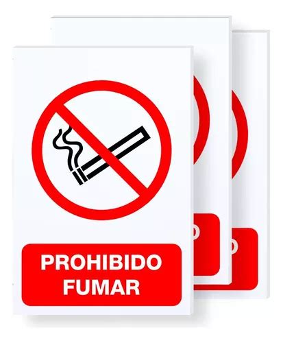 Señalamiento Letrero Prohibido Fumar 30x20 3 Piezas Meses Sin Interés