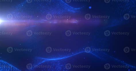 Blue Glowing Energy Bright Particles Light Lines And Waves Abstract