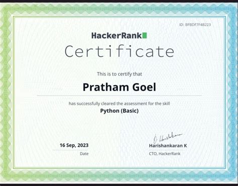 Pratham Goel On Linkedin Hackerrank Hackerrankcertified Python