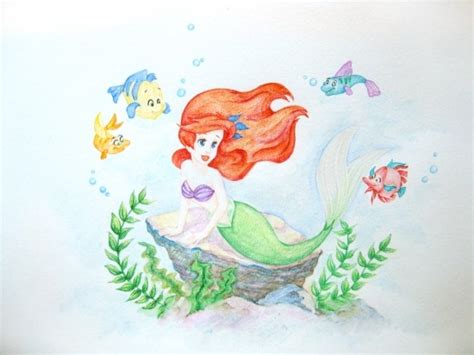 색연필일러스트 수채색연필 인어공주 그리기 네이버 블로그