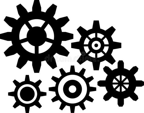 Gears Icon Set Connected Cogs Cogwheel Gears Vector Illustration Stock Vector Illustration