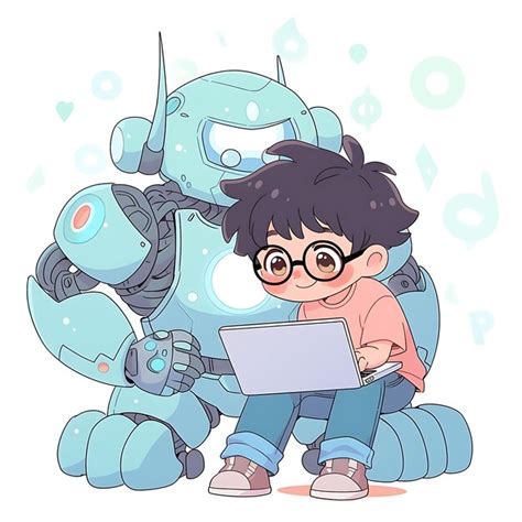 Premium Ai Image A Sticker Of A Boy Learning Coding Fundament