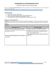 Introduction To Circuits Remote Lab Docx Introduction To Circuits Remote Lab This
