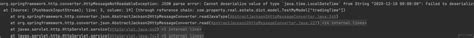 Json Parse Error Cannot Deserialize Value Of Type `javatime