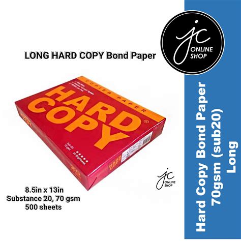 HardCopy Bond Paper Substance 20 Short A4 Long Lazada PH