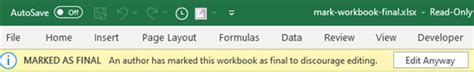 How To Mark A Workbook As Final In Excel Automate Excel