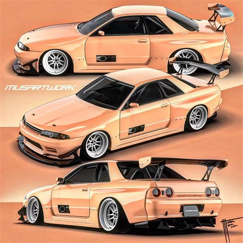 R32 Nissan Skyline Gt R Looks So Digitally Peachy When Slammed And