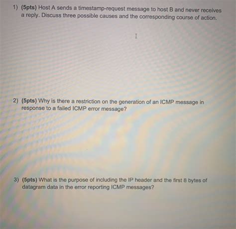 Solved 1 5pts Host A Sends A Timestamp Request Message To