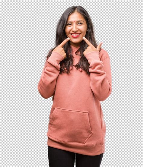 Premium Psd Portrait Of Fitness Young Indian Woman Smiles