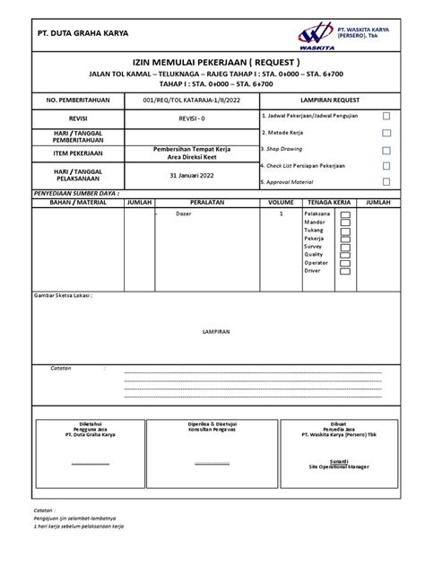 Format Request Pekerjaan R0 Pdf