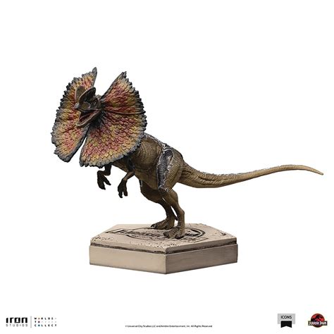 Jurassic Park Dilophosaurus Icons Statue Entertainment Earth