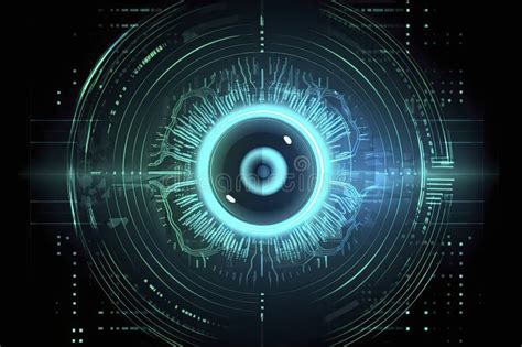 Digital Eye Data Network And Cyber Security Technology Vector Background Stock Image Image