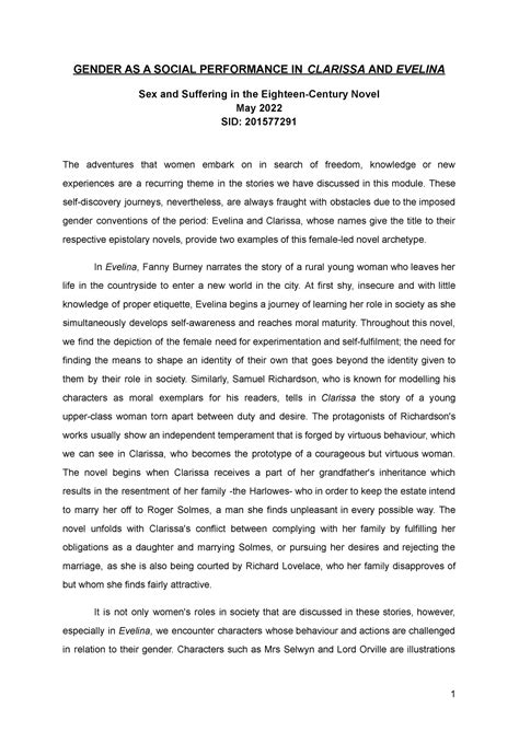 Final Essay Sex Ans Suffering Gender As A Social Performance In