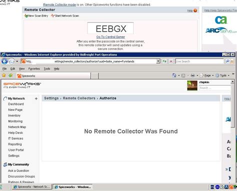 4 5 build vii unable to setup remote collector beta spiceworks