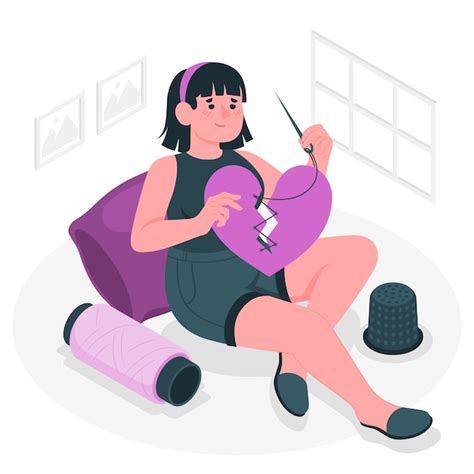 상한 마음 개념 그림 치유 무료 벡터