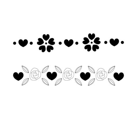Conjunto de viñetas con corazones Vector Premium