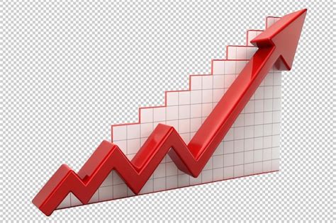 Red Curved Graph With Arrow Png Premium Ai Generated Psd