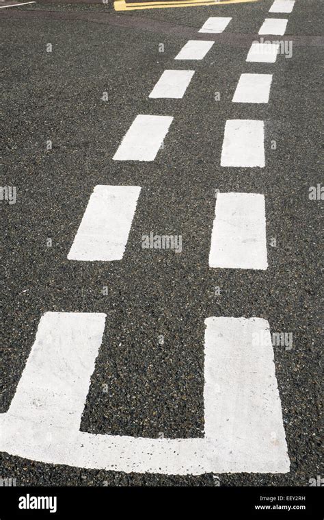 Dashed White Lines Marked On The Asphalt Road Stock Photo Alamy