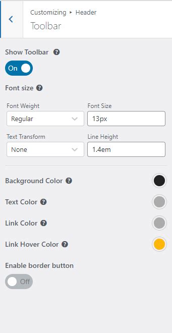 Header Customize Thimpress Docs
