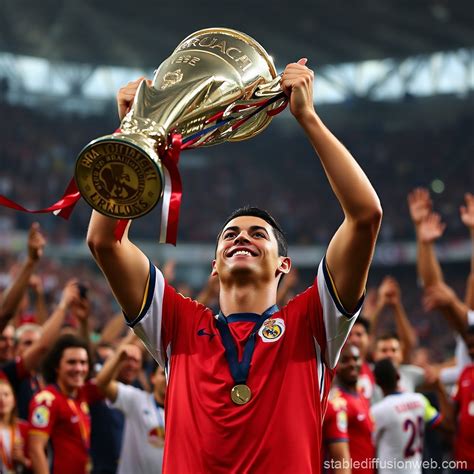 Cristiano Ronaldo With World Cup Stable Diffusion Online