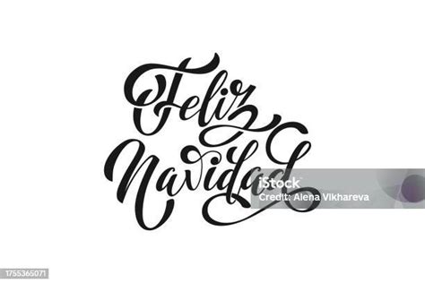 Feliz Navidad 스페인어 메리 크리스마스 계절 인사말 스티커에 현대 서예 글자 Feliz Navidad