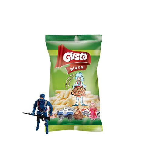 Chrupki kukurydziane z niespodzianką o smaku pizzy 30g Gusto Pufuleti