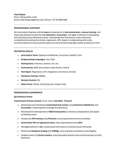 Tilak Rajput Pdf Selenium Software Software Testing