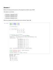 HW Answers Pdf Answer Below Is The Setup And The Solution Of The Assignment Problem Using