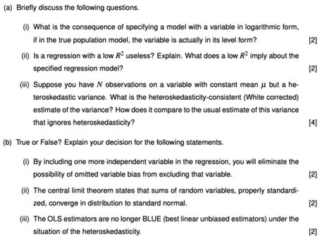 Solved A Briefly Discuss The Following Questions I What