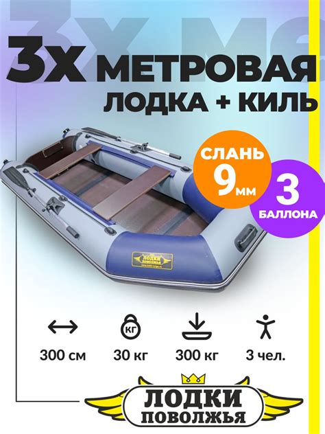 Лодка ПВХ под мотор надувная ЛП 300 СК с жёстким полом и килем для ...