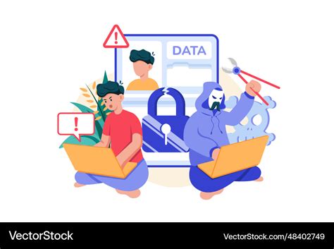 Hacker Stealing User Data Royalty Free Vector Image