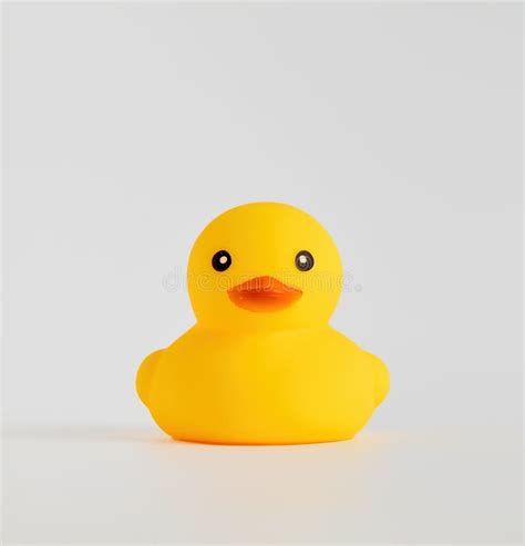 Yellow Rubber Duck Toy On White Background Stock Image Image Of Float