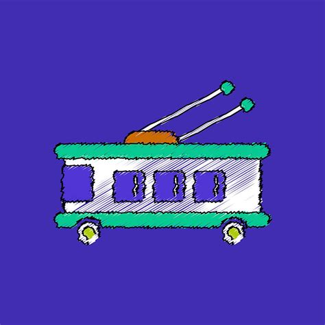 플랫 음영 스타일 아이콘 트롤리 버스 실루엣 벡터 Eps Ai Uidownload