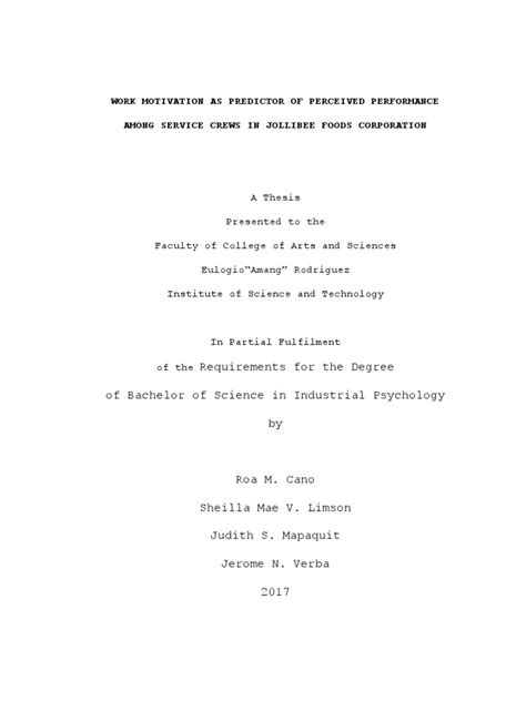 Abstract Title Revised Final 1 Pdf Survey Methodology Motivation