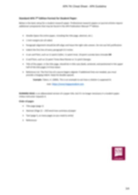SOLUTION Apa 7th Cheat Sheet Apa Guideline Studypool
