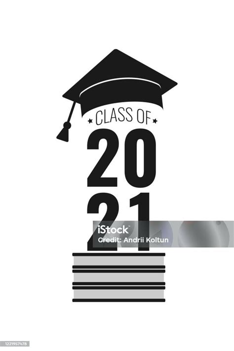 2021級在頂級書黑數 教育學術帽上的白色背景範本為畢業設計框架 高中 大學祝賀畢業 年鑒向量圖向量圖形及更多畢業圖片 Istock