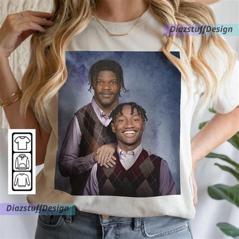 Zay Flowers Lamar Jackson Baltimore Football Shirt Step Bros Etsy Canada