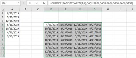 how to generate random date values in excel