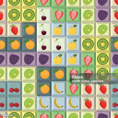 Seamless Colorful Background With Fruits On Geometric Shapes向量圖形及更多2015