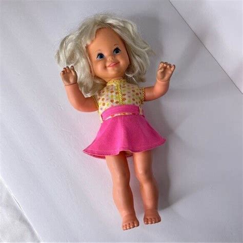 Vintage 1971 Mattel Doll Pull String Head Motion Blonde Hair Blue Eyes 4565609354