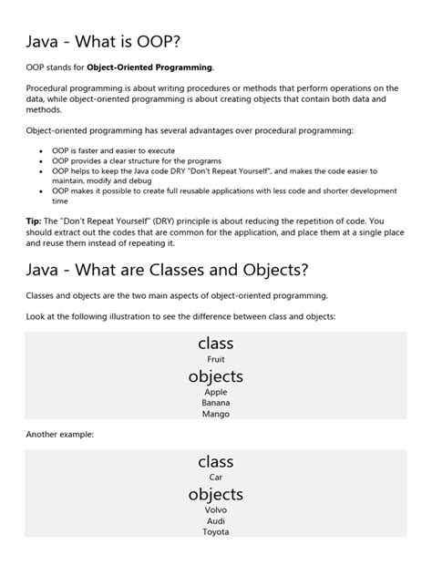 Understanding Java Oop Concepts Pdf Class Computer Programming Programming