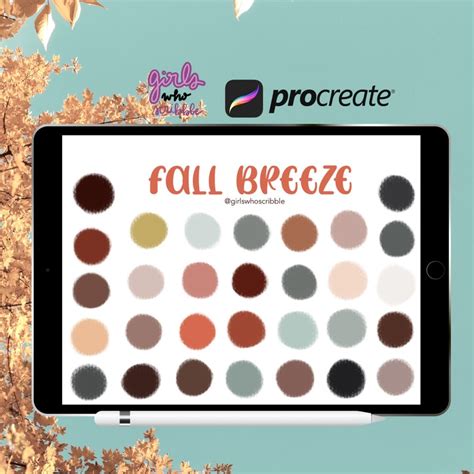 procreate fall color palette procreate fall palette 30 fall color