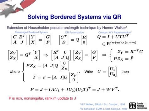 ppt solving bordered systems of linear equations for large scale