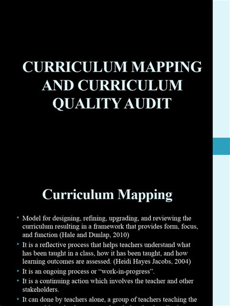 Curriculum Mapping And Curriculum Quality Audit Pdf Curriculum