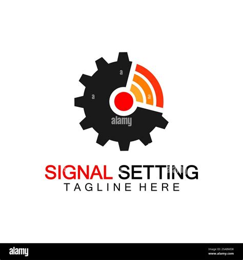 Signal Setting Logo With Gear And Signal Composition Logo For Setting