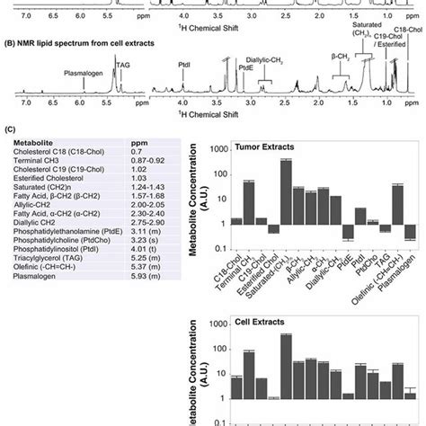 A Representative Metabolite 1 H Nmr Spectra From Mda Mb 231 Tumor Download Scientific Diagram