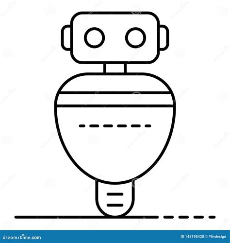 Digital Robot Icon Outline Style Stock Vector Illustration Of Online